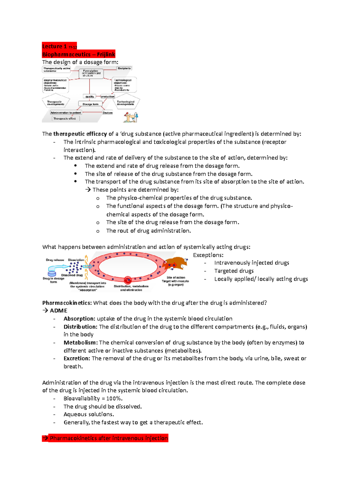 Pharmaceutical Technology and Biopharmacy 1 - Lecture 1 ...