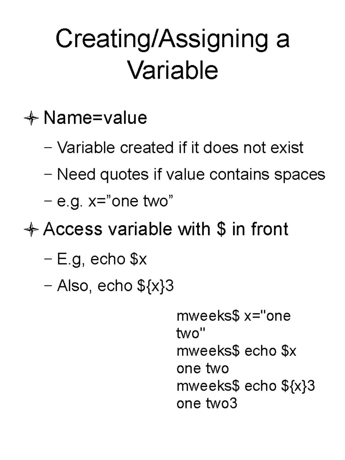 Chapter 5 - Lecture notes 5 - a Variable Variable created if it does ...