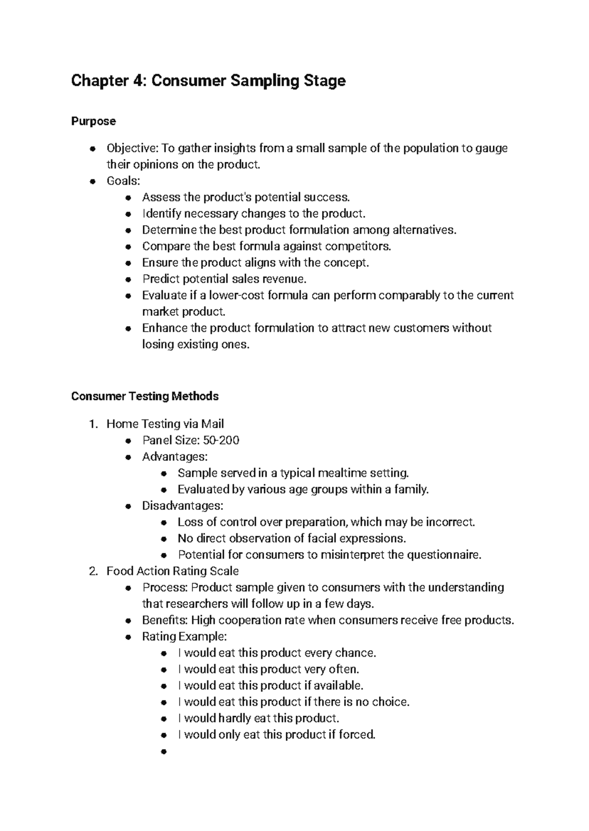 Chapter 4 Consumer Sampling Stage - Chapter 4: Consumer Sampling Stage ...