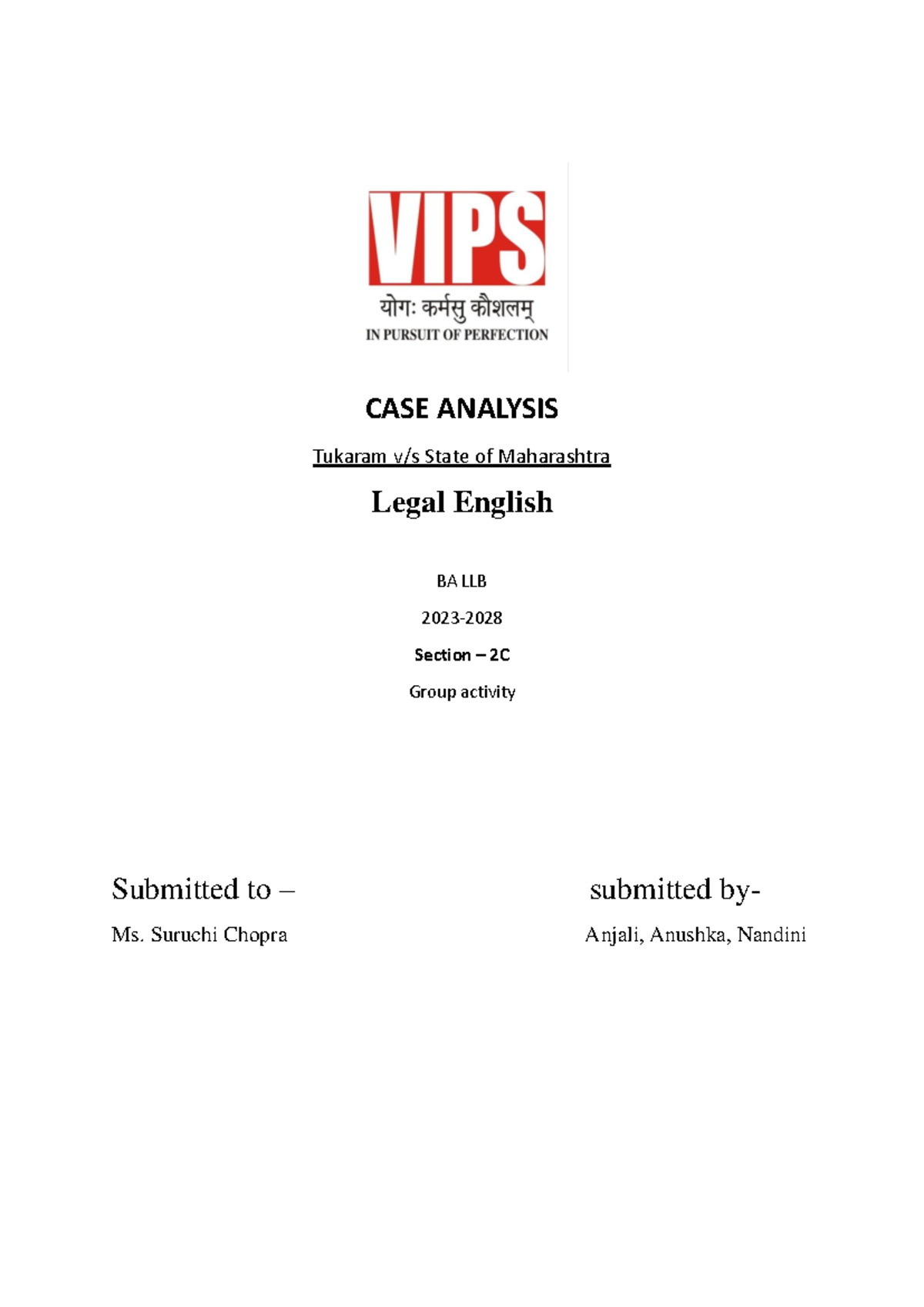 Mathura rape case - CASE ANALYSIS Tukaram v/s State of Maharashtra ...