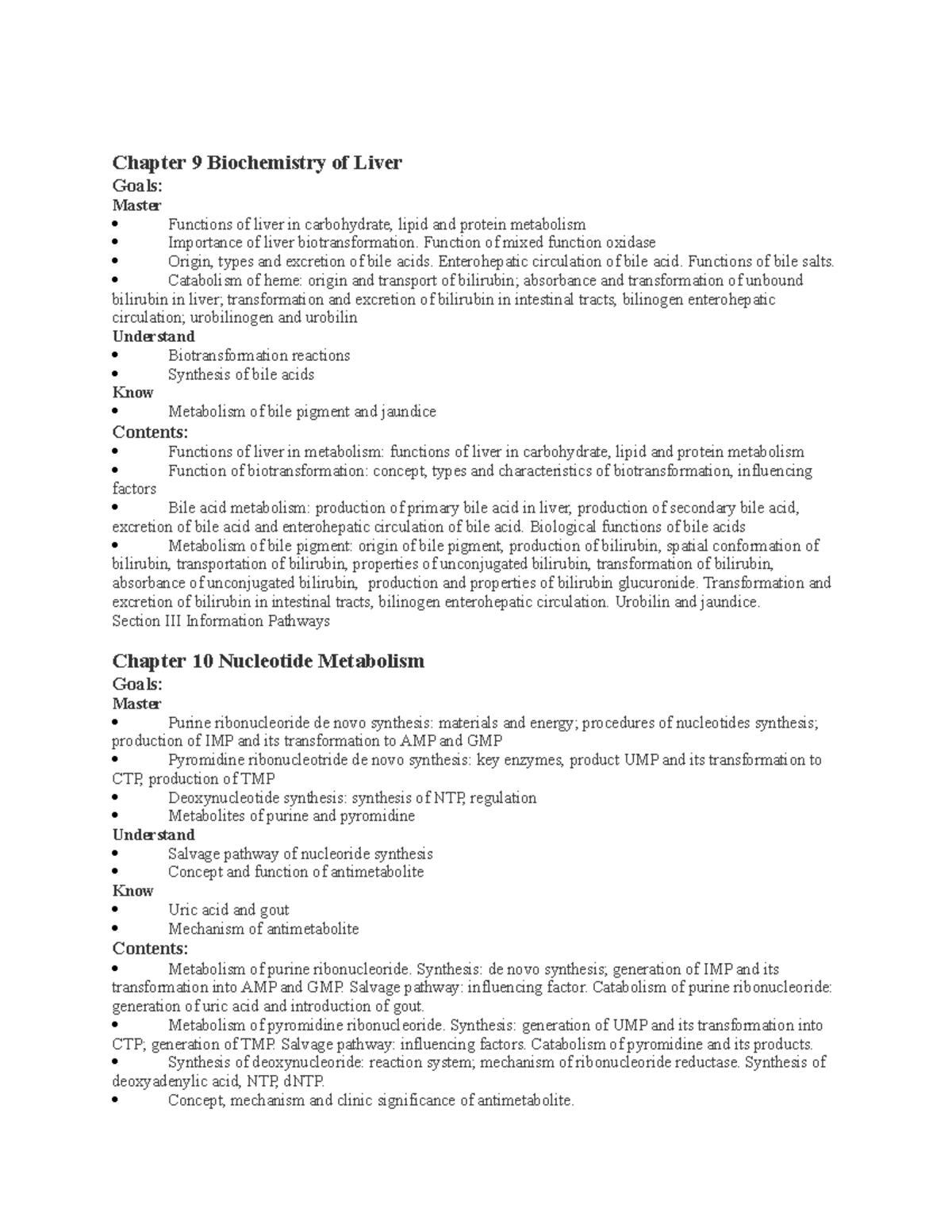 Biochemistry content descriptions 2 - Chapter 9 Biochemistry of Liver ...