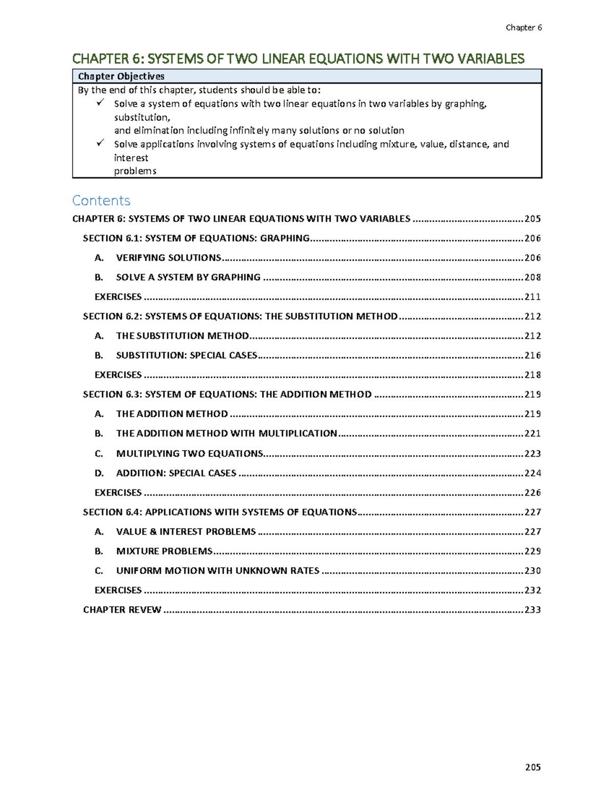 Systems Of Two Linear Equations In Two Variables Chapter 6 Systems