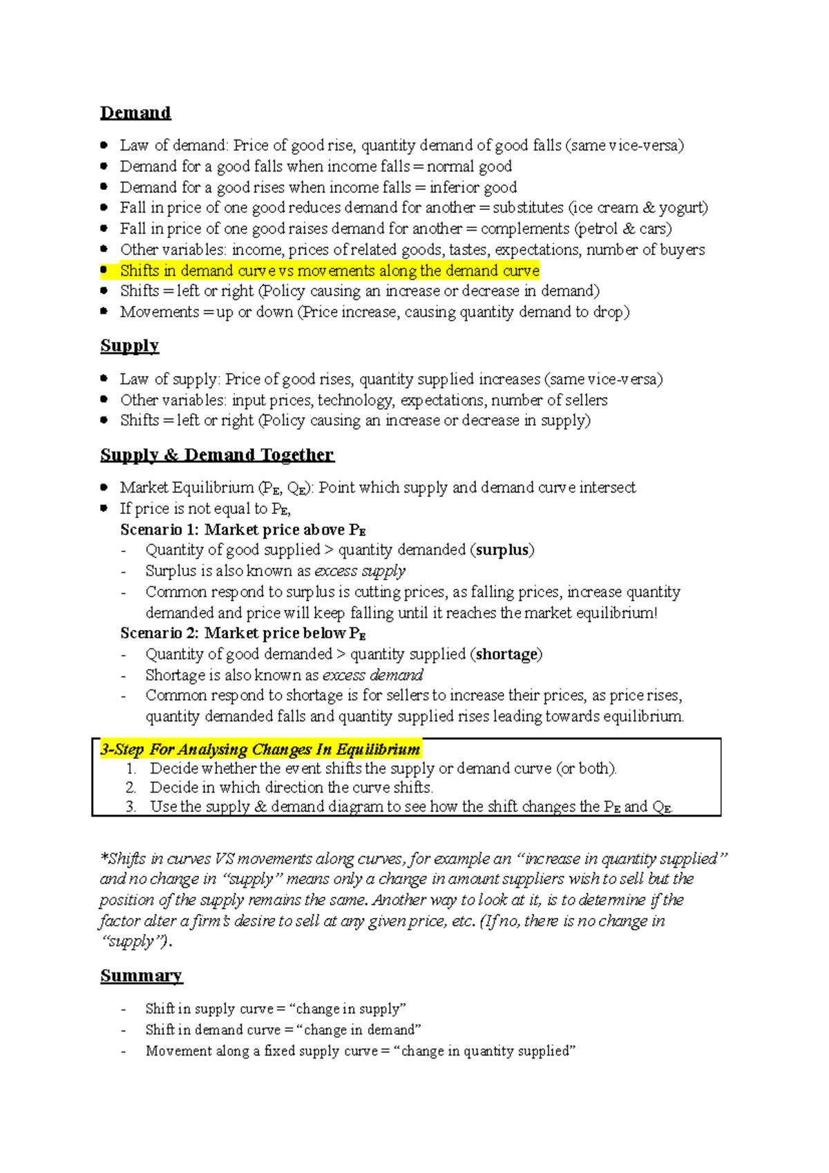 Economics notes - Demand Law of demand: Price of good rise, quantity ...