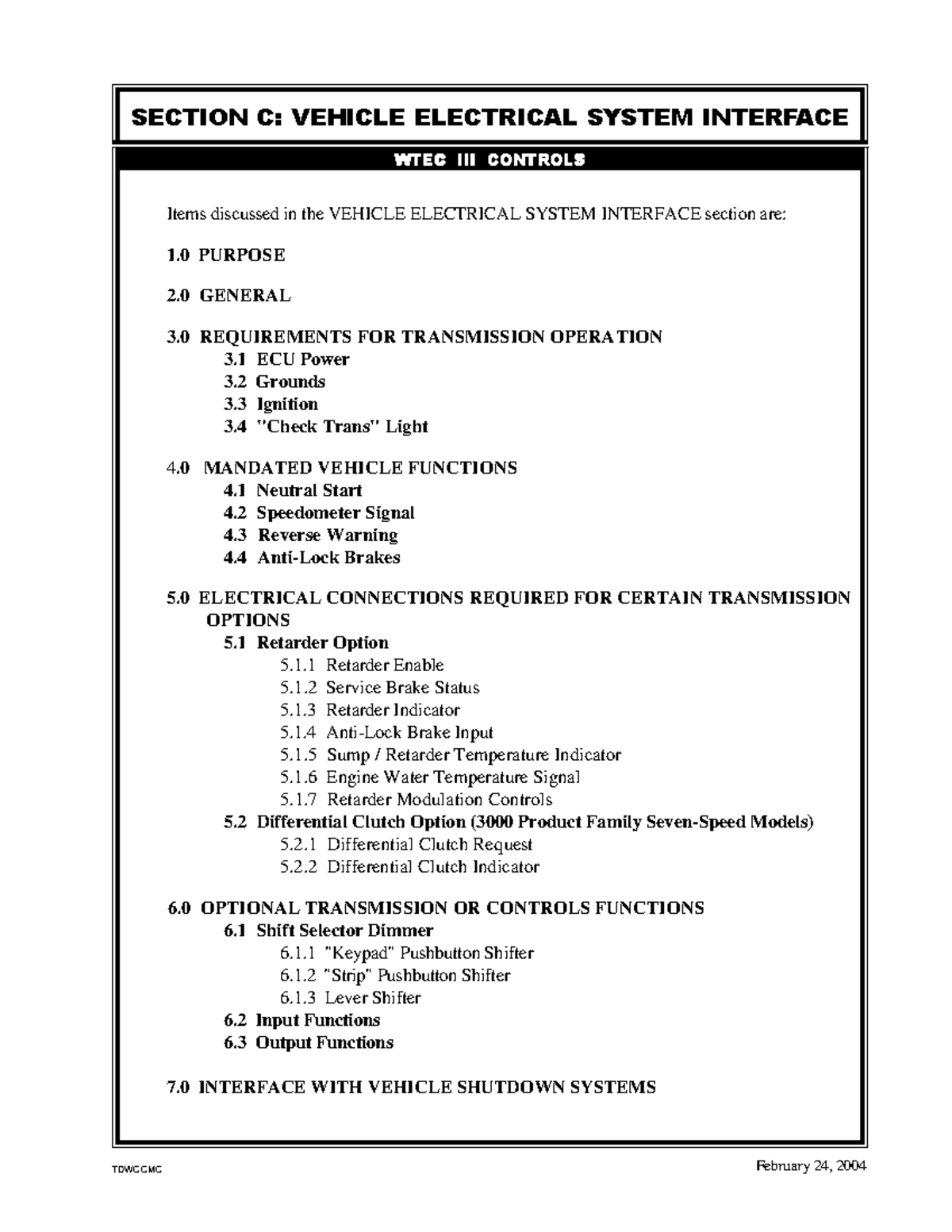 Allison techdata&File - SECTION C: VEHICLE ELECTRICAL SYSTEM INTERFACE ...