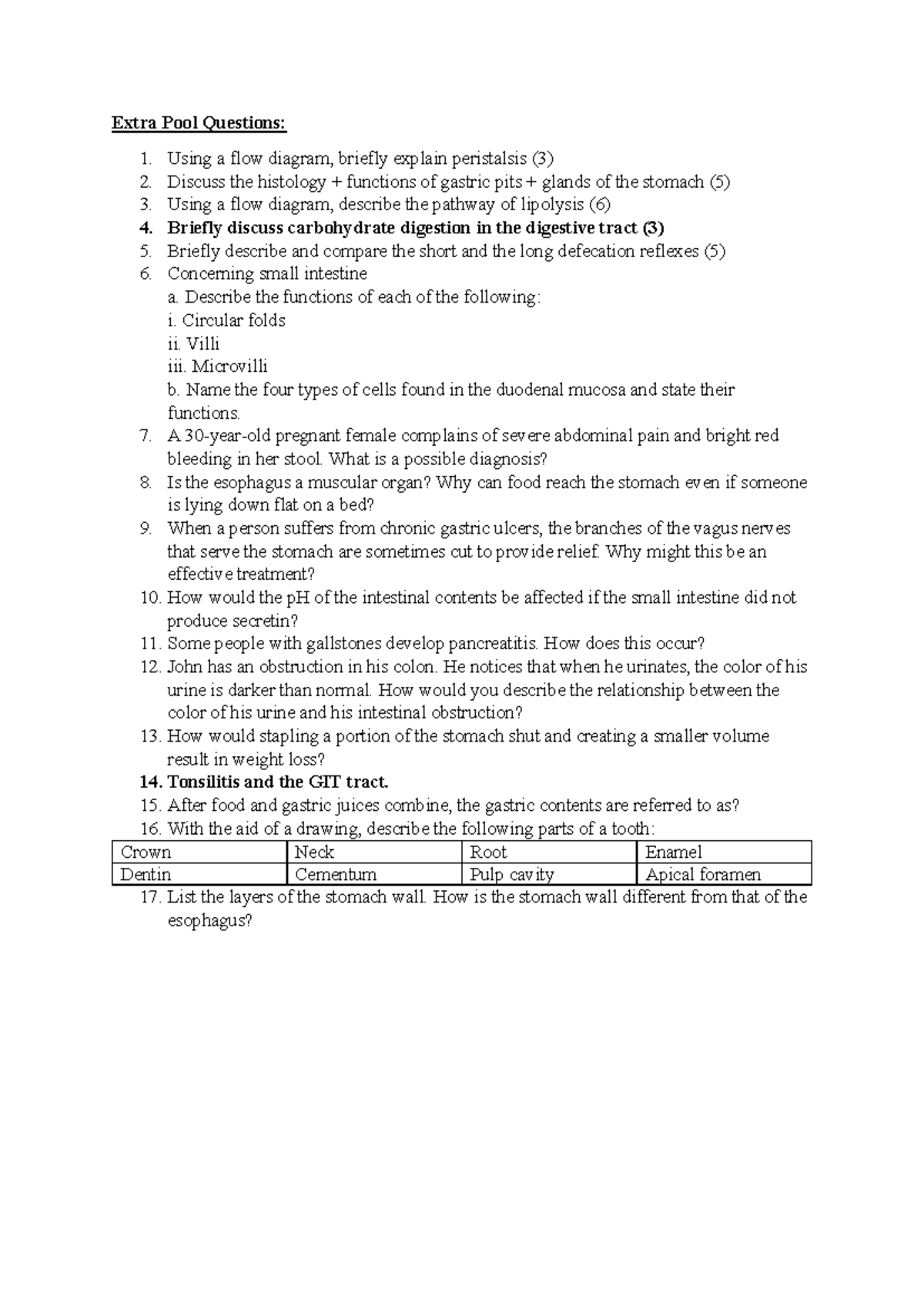 MBS 232 - Extra GIT Questions - Extra Pool Questions: 1. Using a flow ...