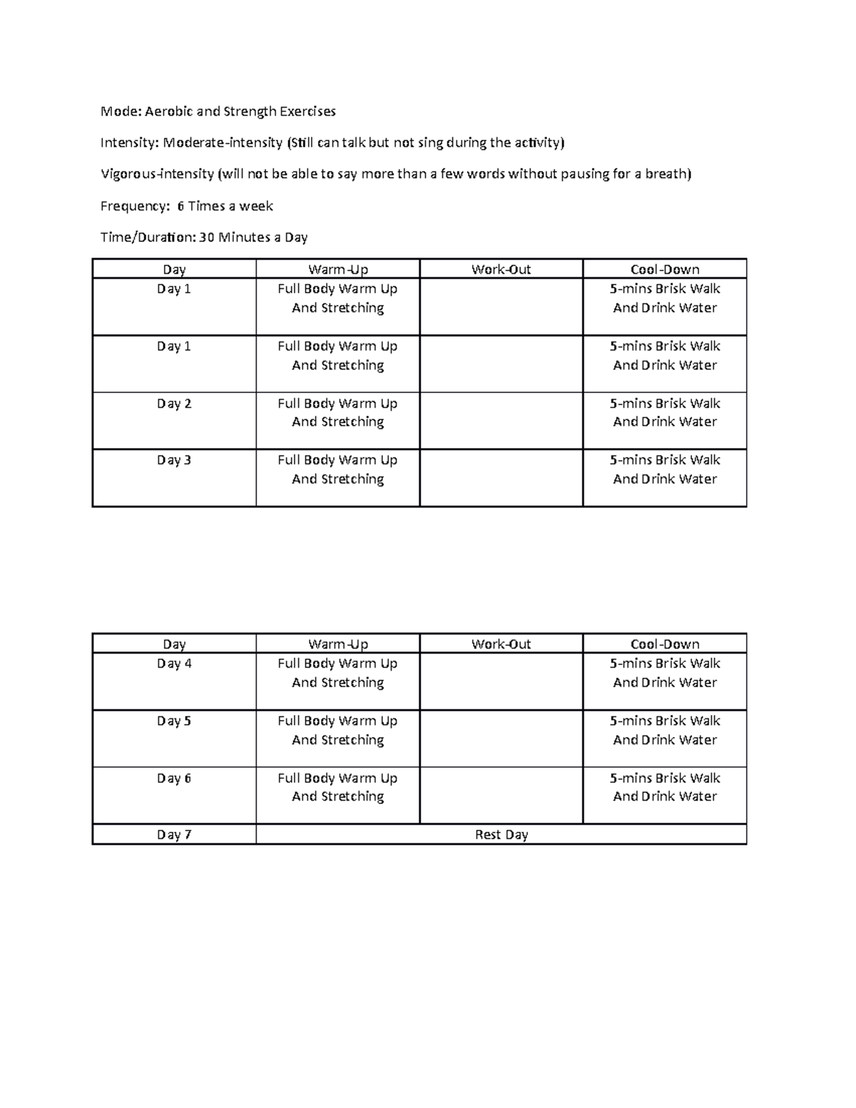 Pathfit-Exercise Program - Mode: Aerobic and Strength Exercises ...