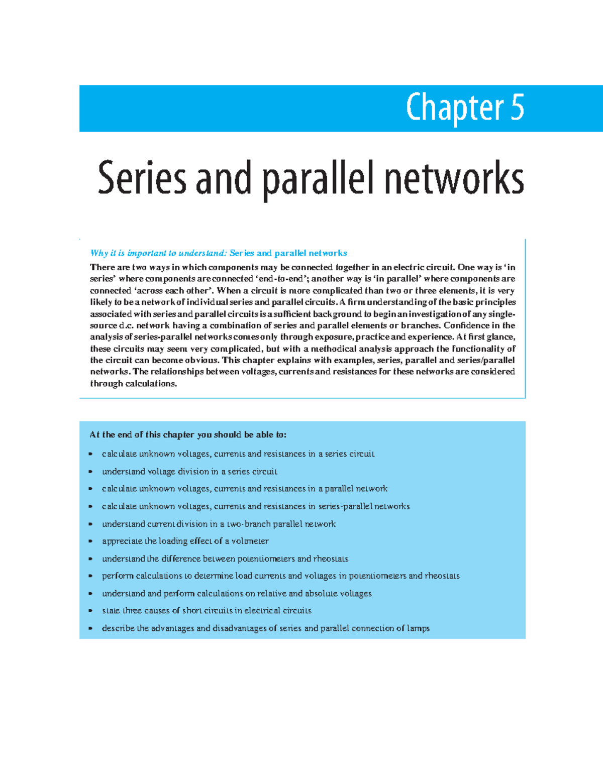 Electrical circuit p4 - Chapter 5 Series and parallel networks Why it is important to understand ...