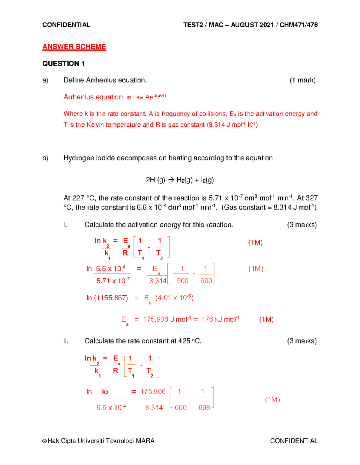 TEST2 Answer Scheme CHM476 Mac-Aug 2021 final v2 - ANSWER SCHEME ...