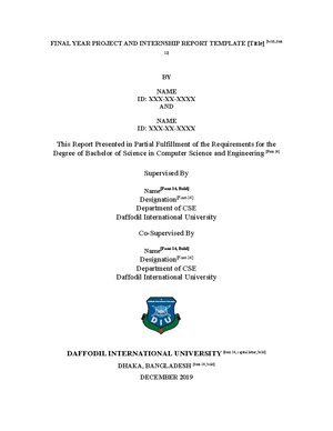 Report Format BSc CSEUpdated September 2019 - Copy - FINAL YEAR PROJECT ...