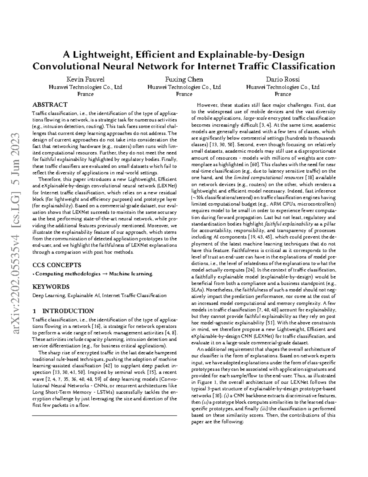 A Lightweight Efficient And Explainable By Design Convolutional Neural Network For Internet