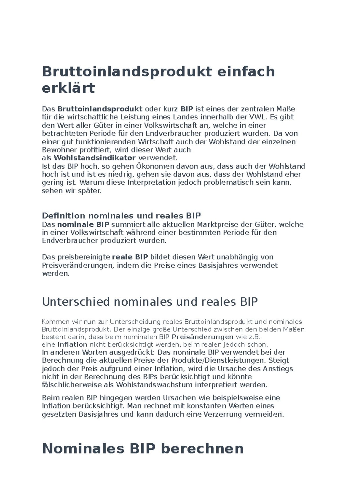 Bruttoinlandsprodukt einfach erklärt - Bruttoinlandsprodukt einfach ...