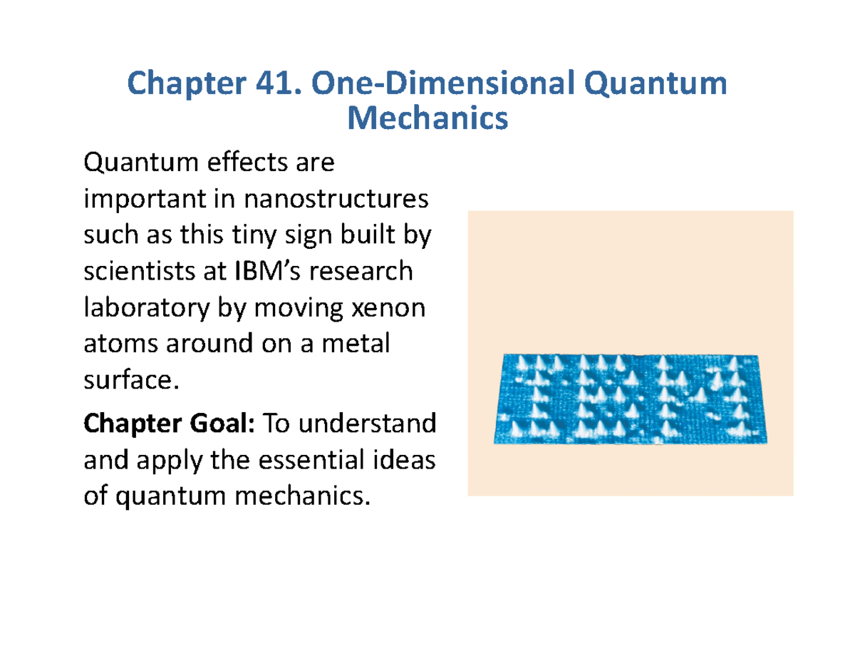 Advanced Mathematics and Physics 1D-Quantum - Chapter 41. Quantum ...