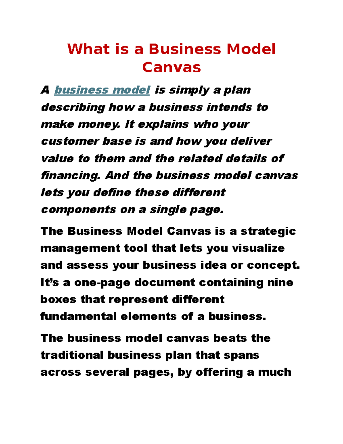 THE Business Model Canvas Explained - What is a Business Model Canvas A ...