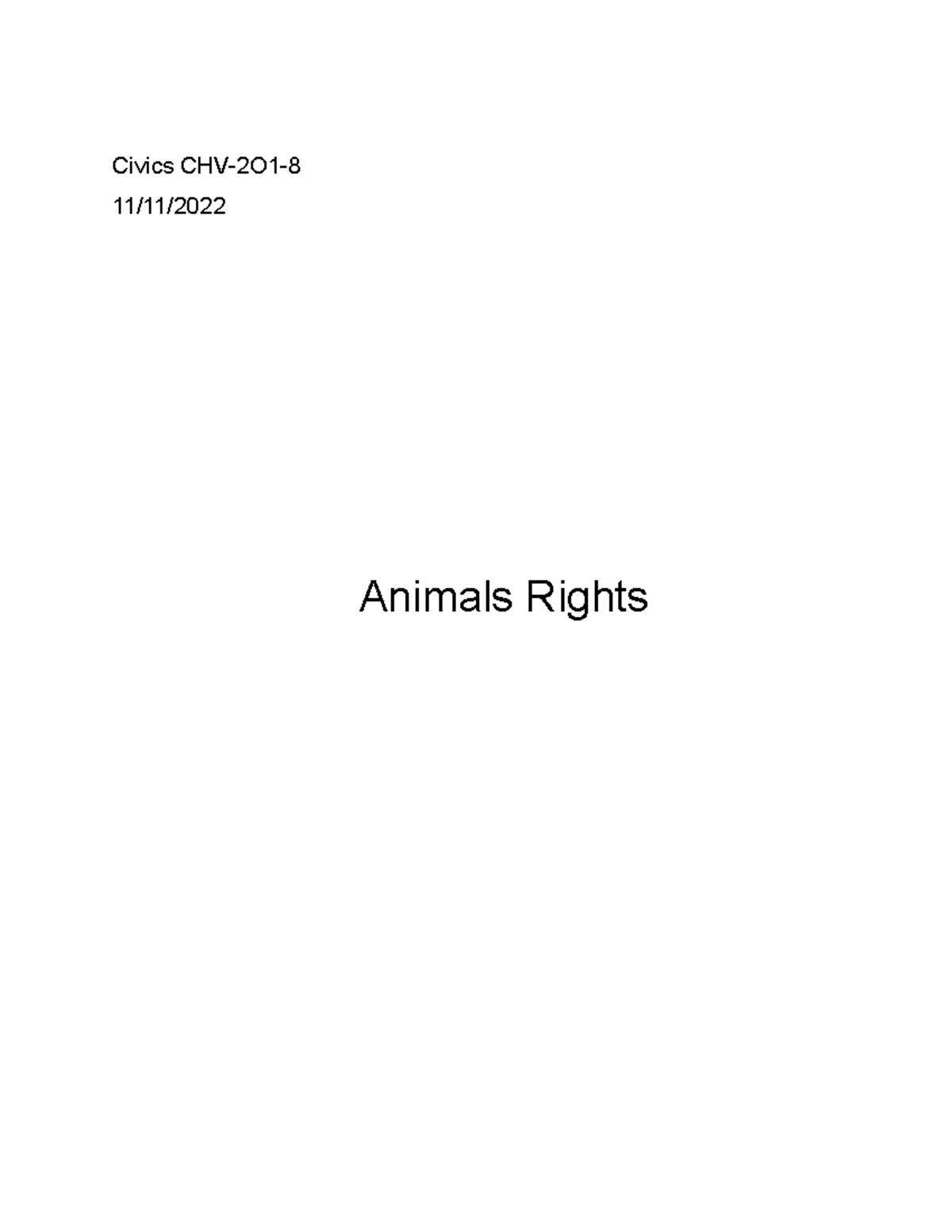 Copy of Puja Patel - Civics Summative - Civics CHV-2O1- 11/11/ Animals ...