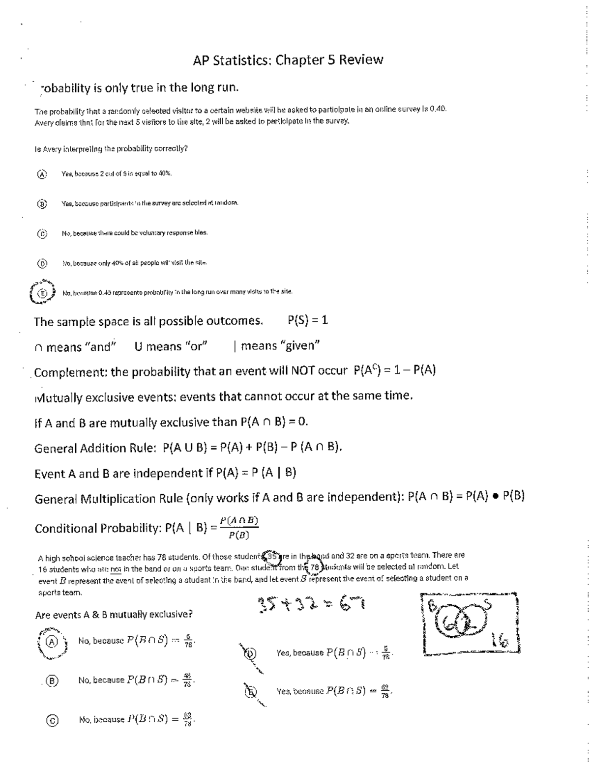 Chapter 5 Review KEY - MAT 135 - Studocu