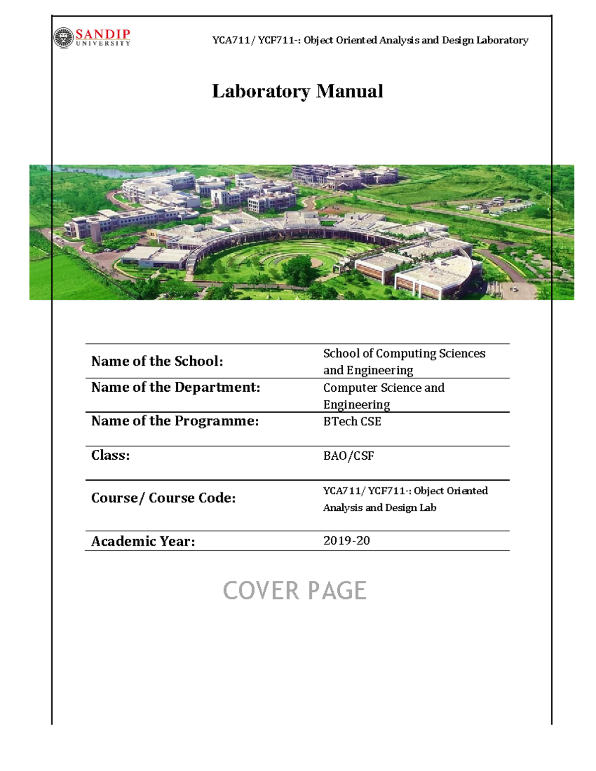 Final ooad lab manual - good - Laboratory Manual Name of the School ...