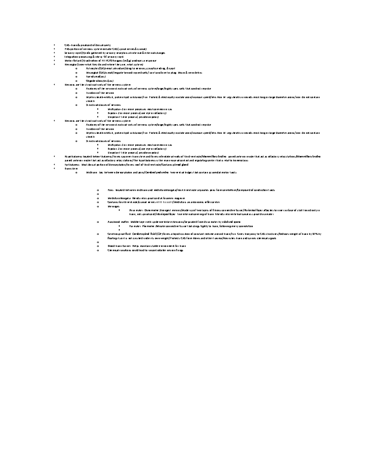 CNS - In depth answer/ study guide on Central nervous System - CNS ...
