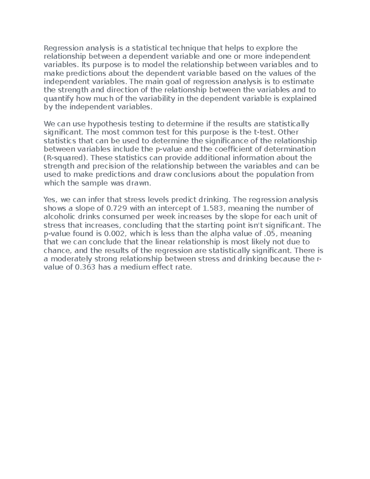 Deep Dive Assignment 6 Regression And Correlation I Regression Analysis Is A Statistical