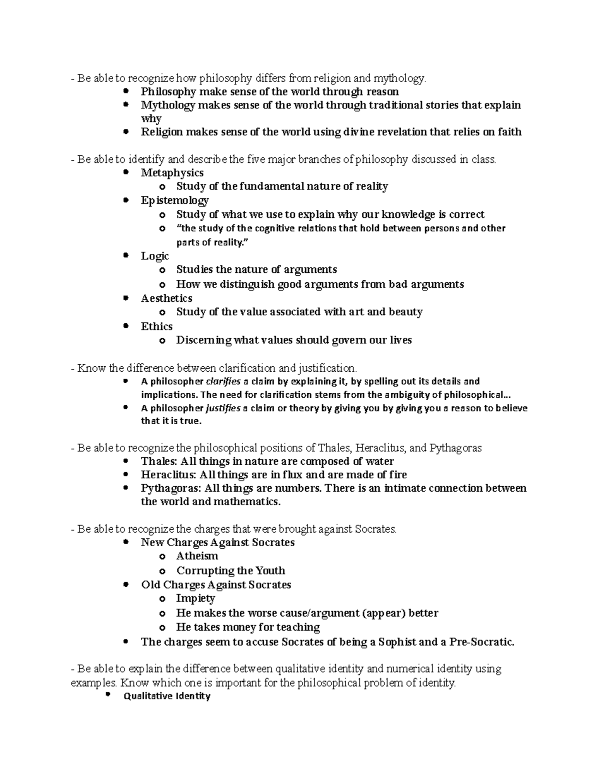 Problems of Philosophy Study Guide - Be able to recognize how ...