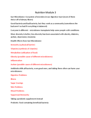 Nutrition Module 1 - Nutrition Science Module 1 (Six Categories of ...