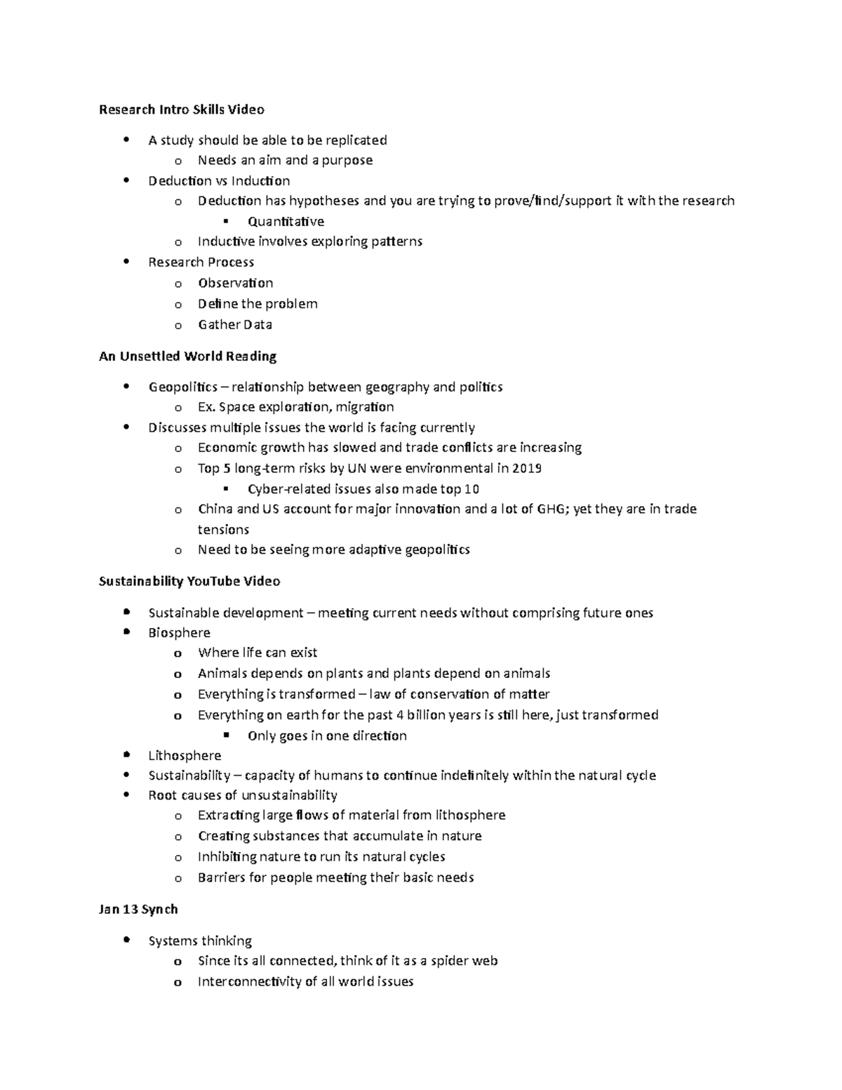 Week 1 - An Unsettled World - Research Intro Skills Video A study ...