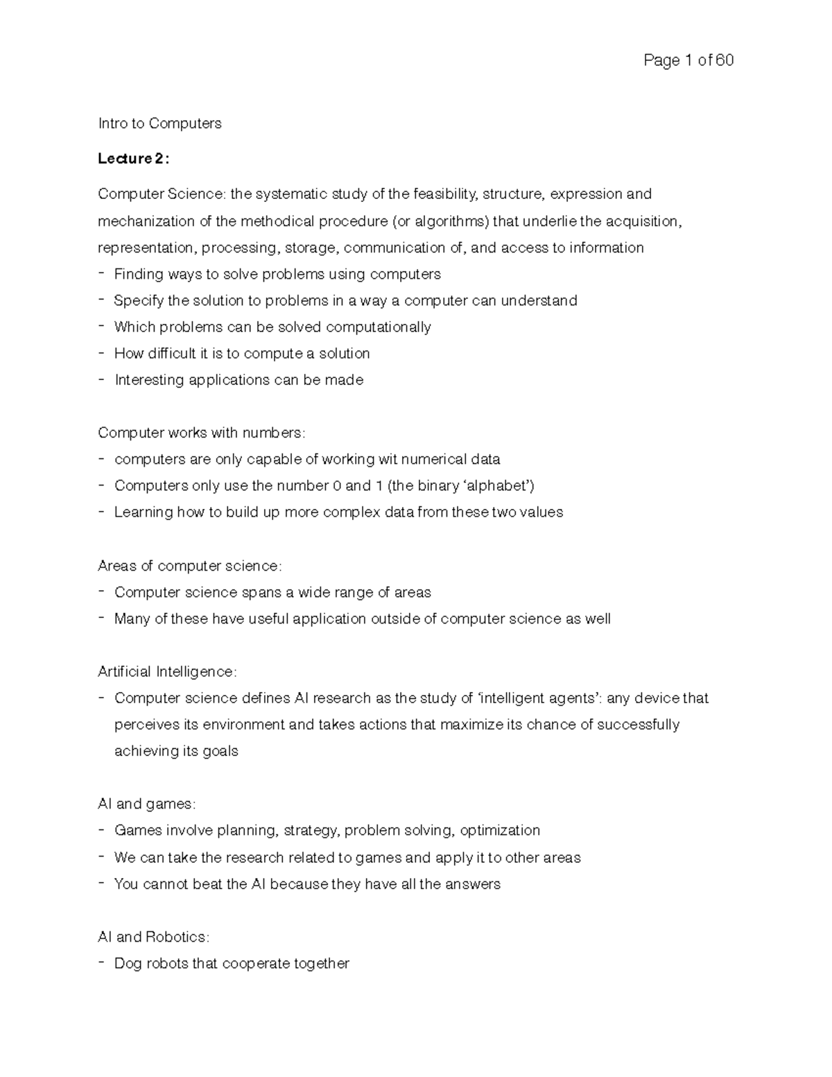 Intro to computers - Intro to Computers Lecture 2: Computer Science ...