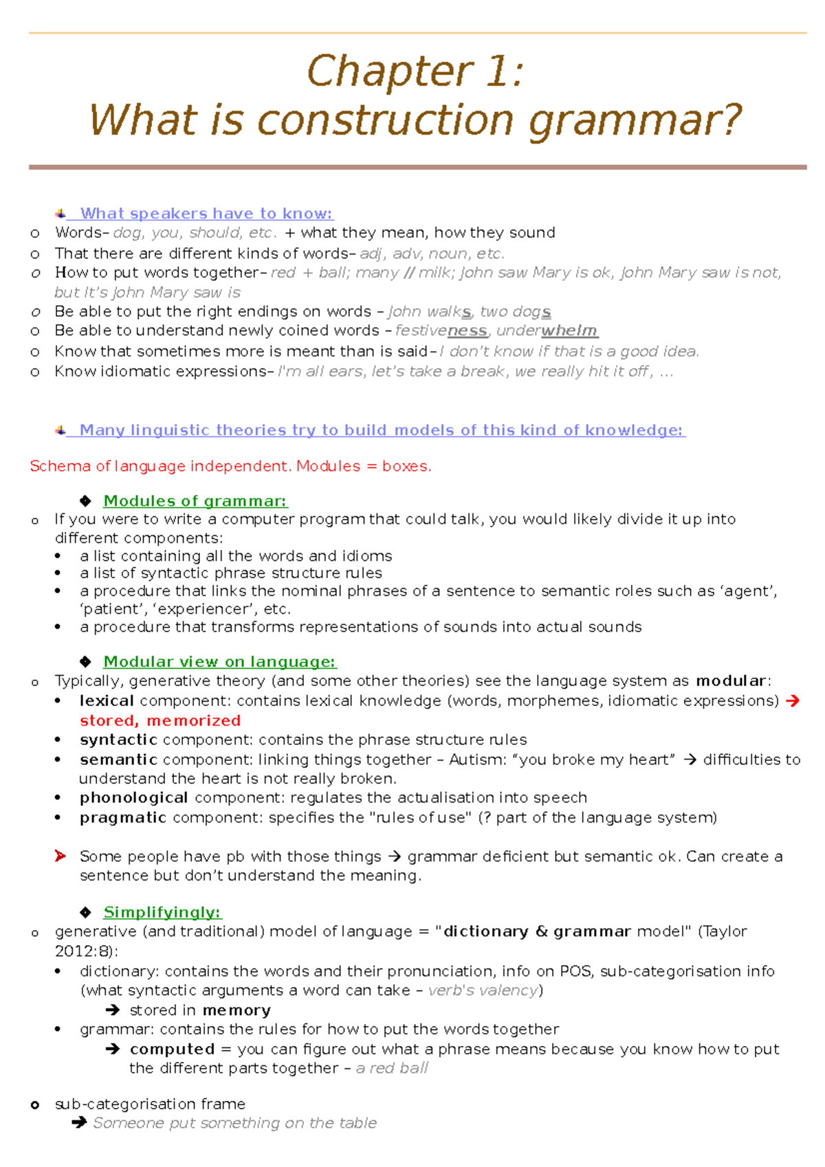 Chap 1+2. Topics in Linguistic - Chapter 1: What is construction ...