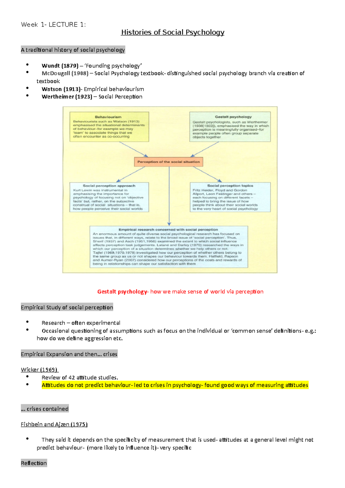 Week 1- Histories of Social Psychology - Week 1- LECTURE 1: Histories ...