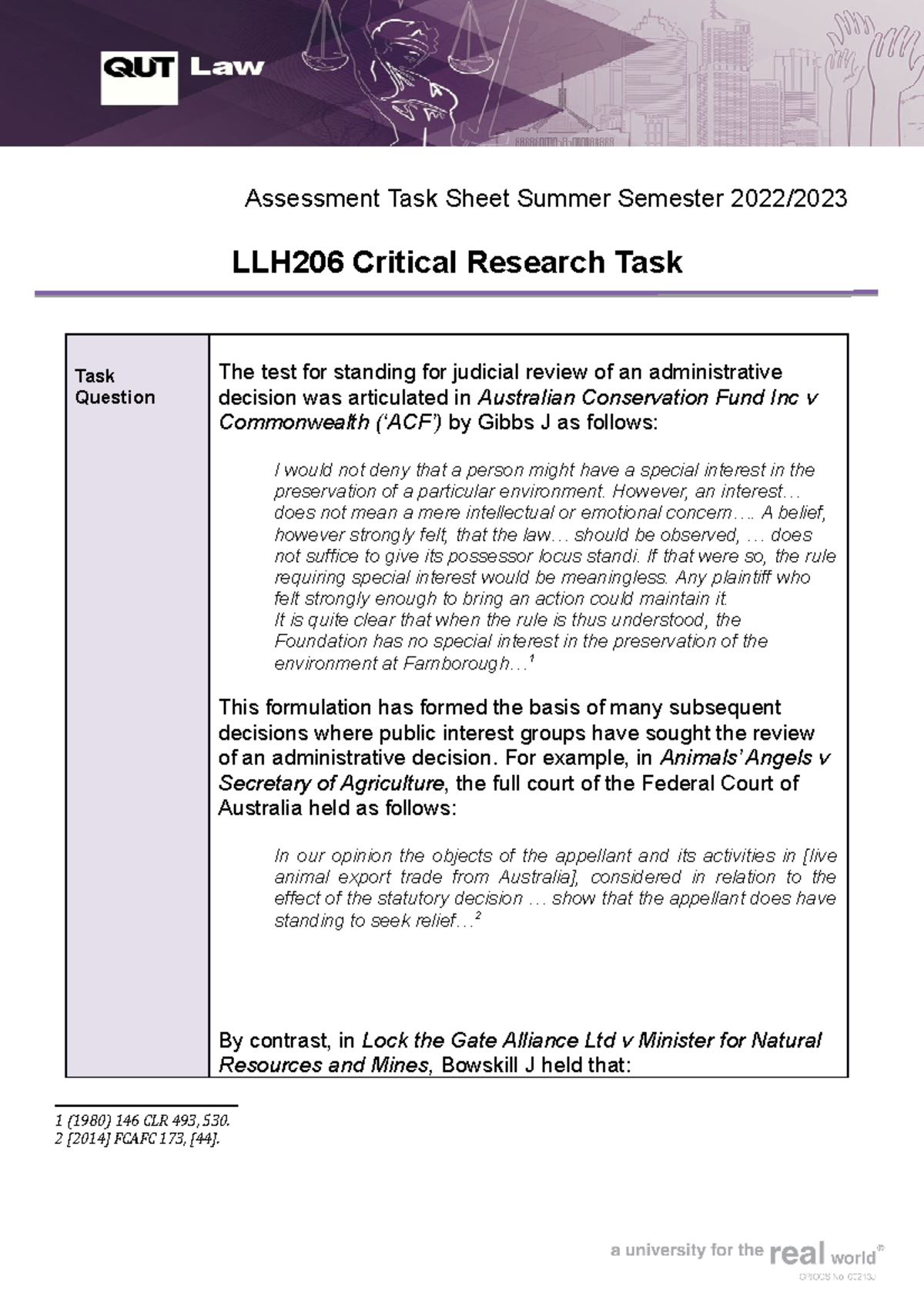 LLH206 Task 1 Assignment Summer Semester 2022 2023 28 - Assessment Task Sheet Summer Semester ...