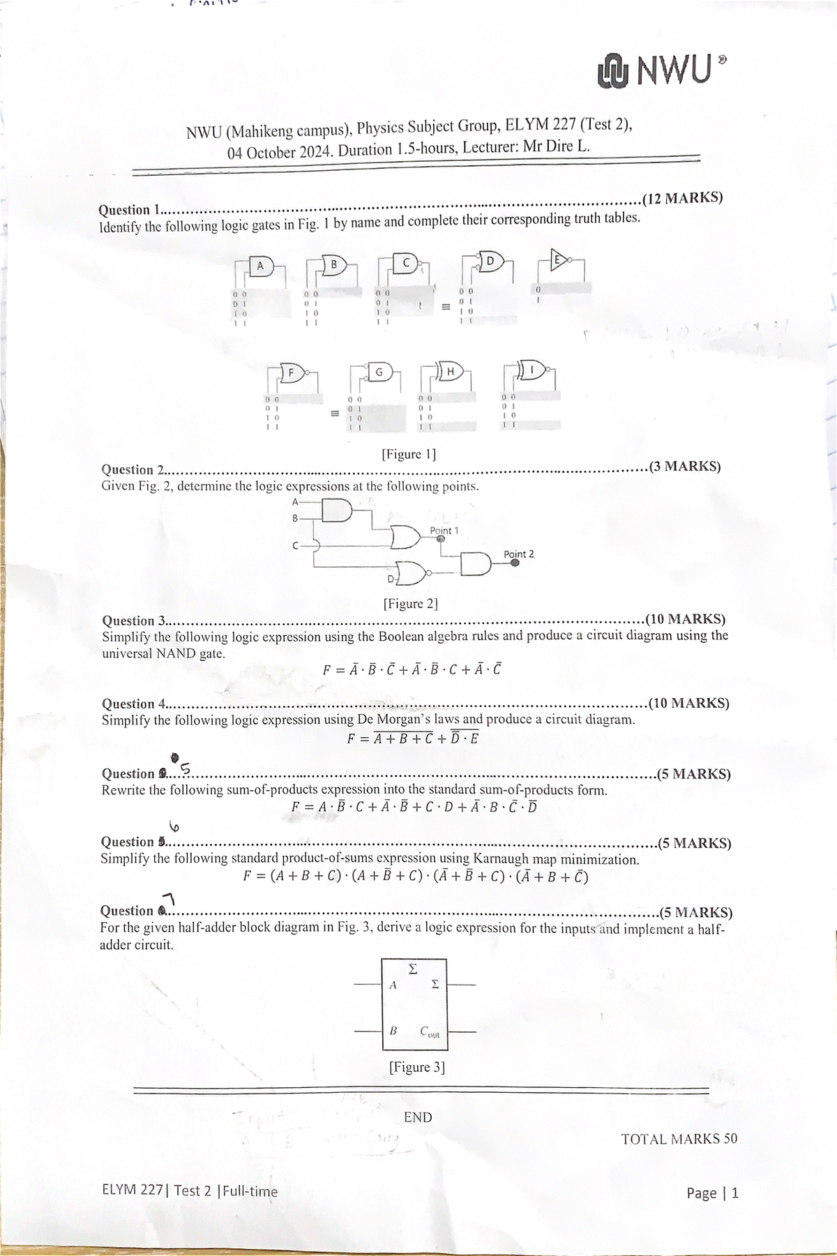 Test 2 - Test 2 - NWU R NWU (Mahikeng campus), Physics Subject Group ...