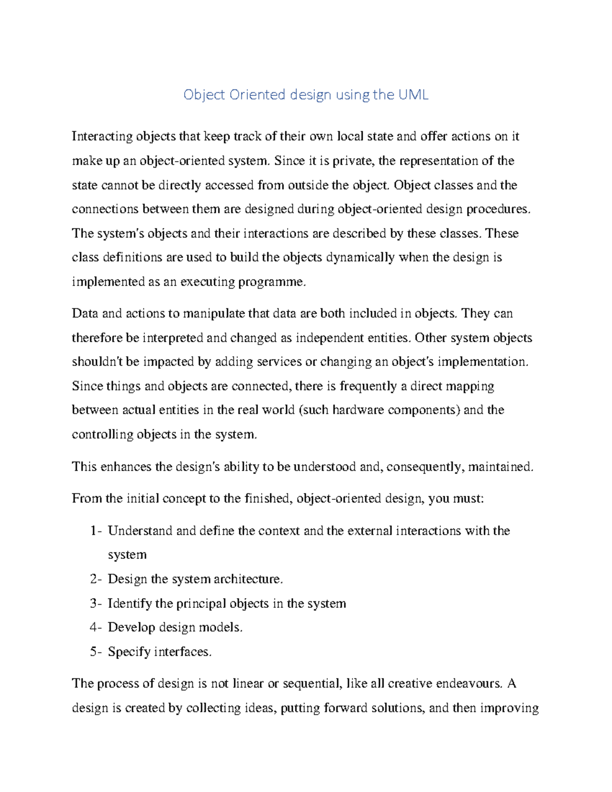 Object Oriented design using the UML - Object Oriented design using the ...