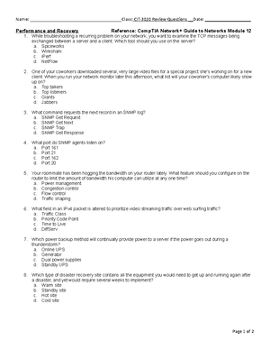 Module 11 Review Questions - Name: ______________________________________Class: CIT-3020 Review ...