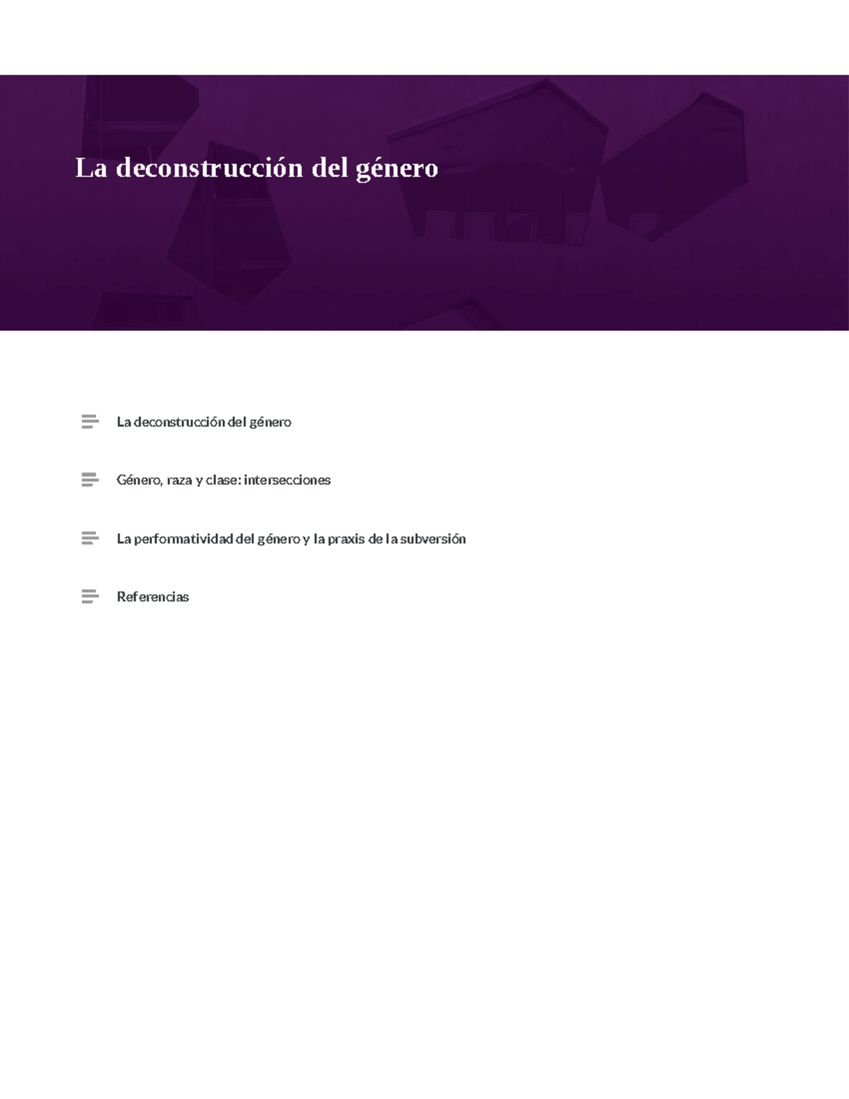 7-La Deconstrucción del género - La deconstrucción del género Género ...