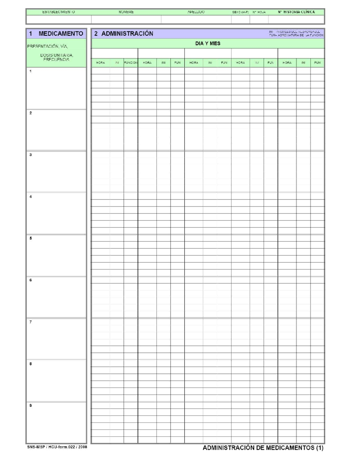 Formulario 022 MSP Ecuador - Semiología I - Studocu