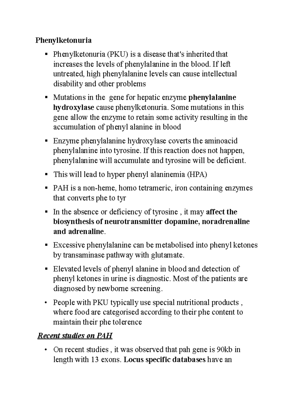 Phenylketonuria - Enzyme replacement therapy, Tetrahydrobiopterin ...