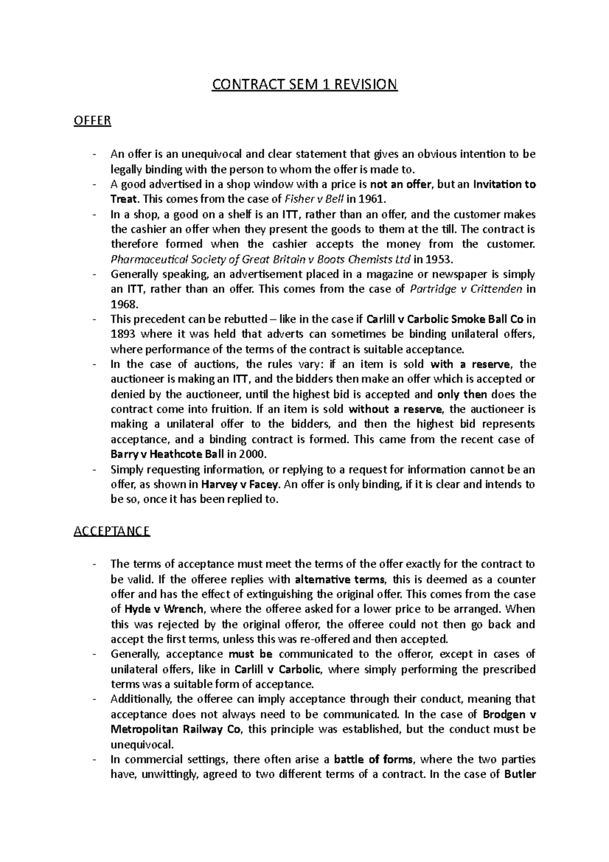Exam Revision Contract Sem 1 & 2 - CONTRACT SEM 1 REVISION OFFER An ...