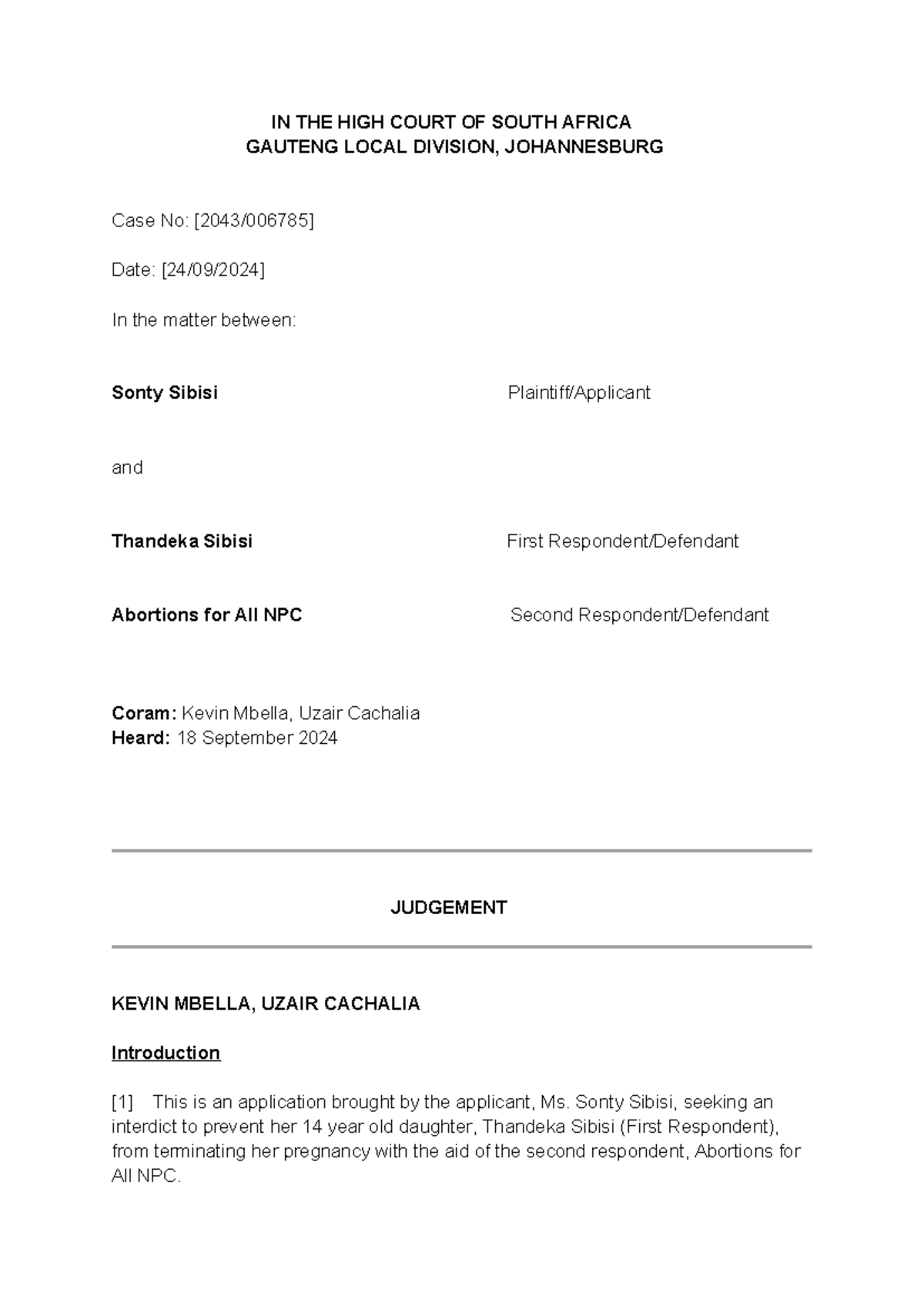 Untitled document (17) - IN THE HIGH COURT OF SOUTH AFRICA GAUTENG ...