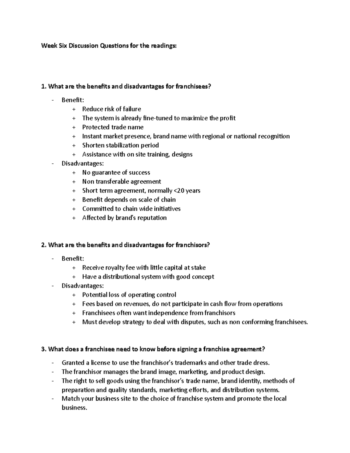 Week 6 Discussion Questions For The Readings Week Six Discussion