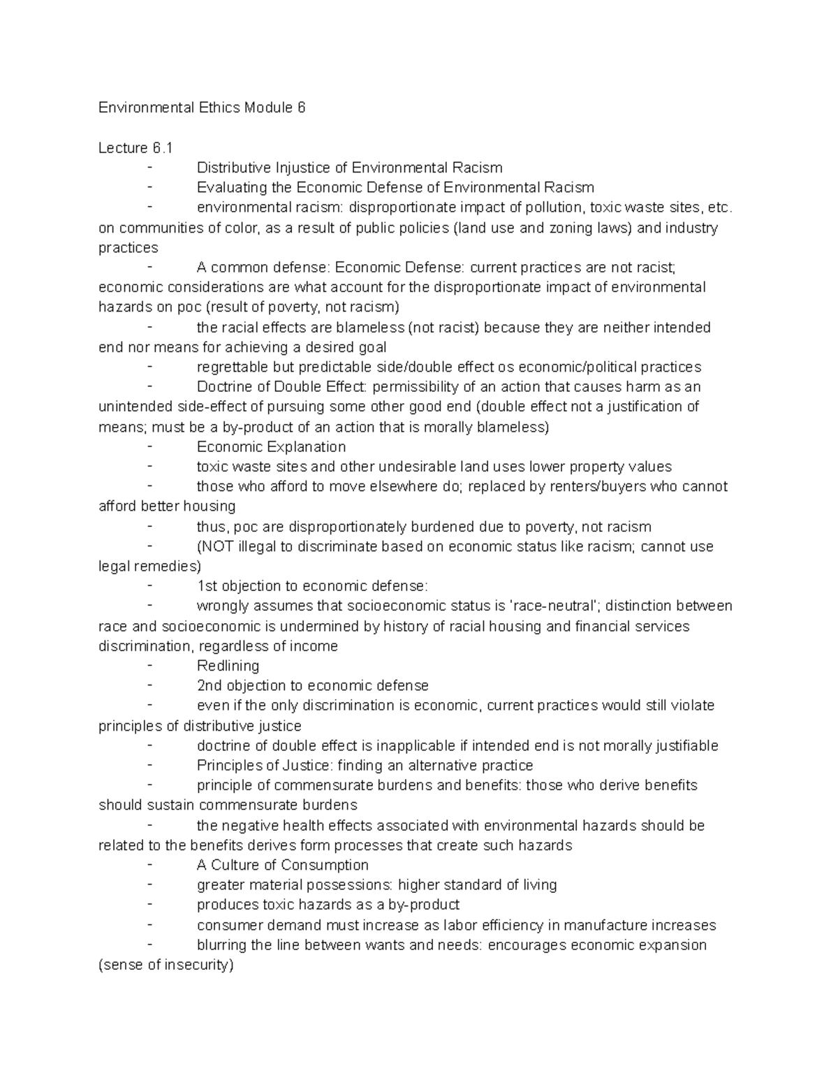 Environmental Ethics Module 6 - ⁃ Distributive Injustice of ...