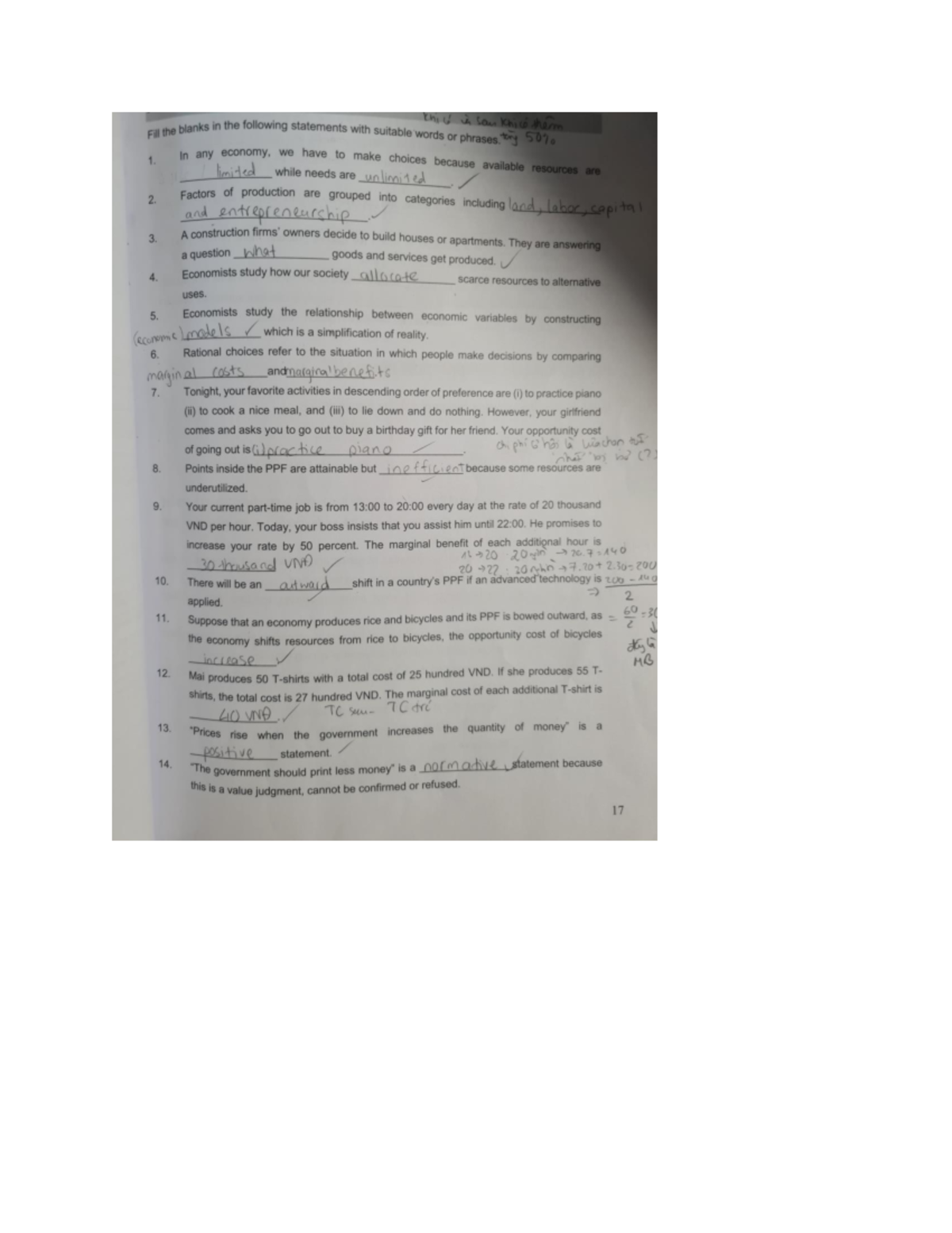 Studyguide - sss - Fill the blanks in the following statements with ...