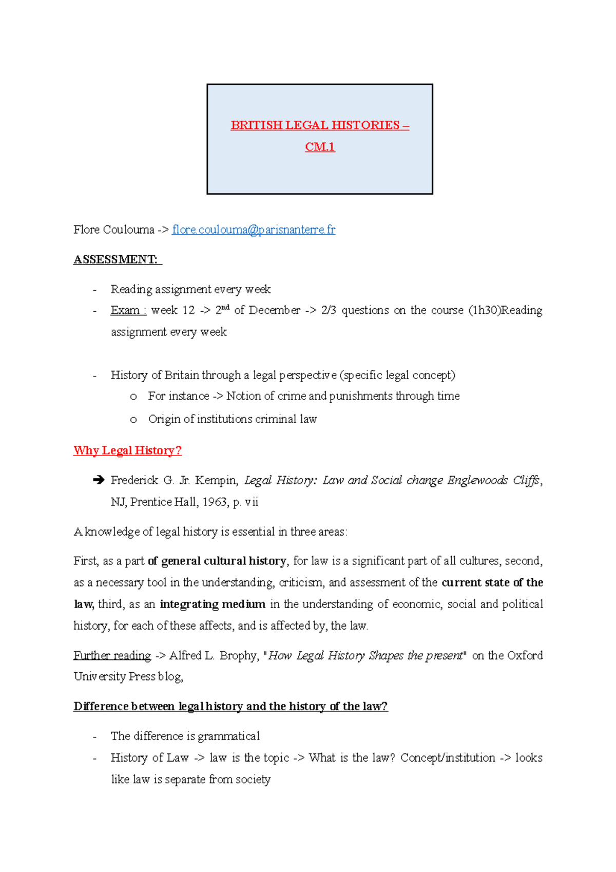 1) Introduction - british legal history - Flore Coulouma -> flore ...