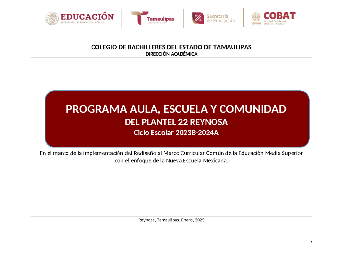 Act. 10 Formato para la integración del PAEC 2023 2024 del CE y ...