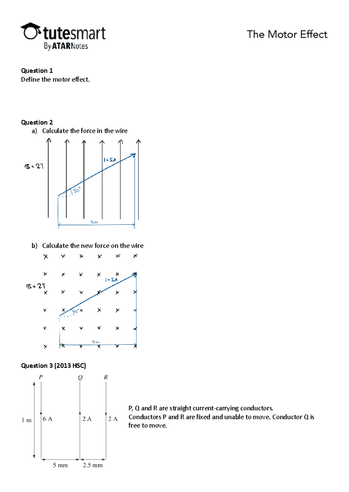 W12 - The Motor Effect - The Motor Effect Question 1 Define the motor ...