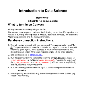 Assignment 2 - NOTES - Introduction to Data Science Homework 2 40 ...