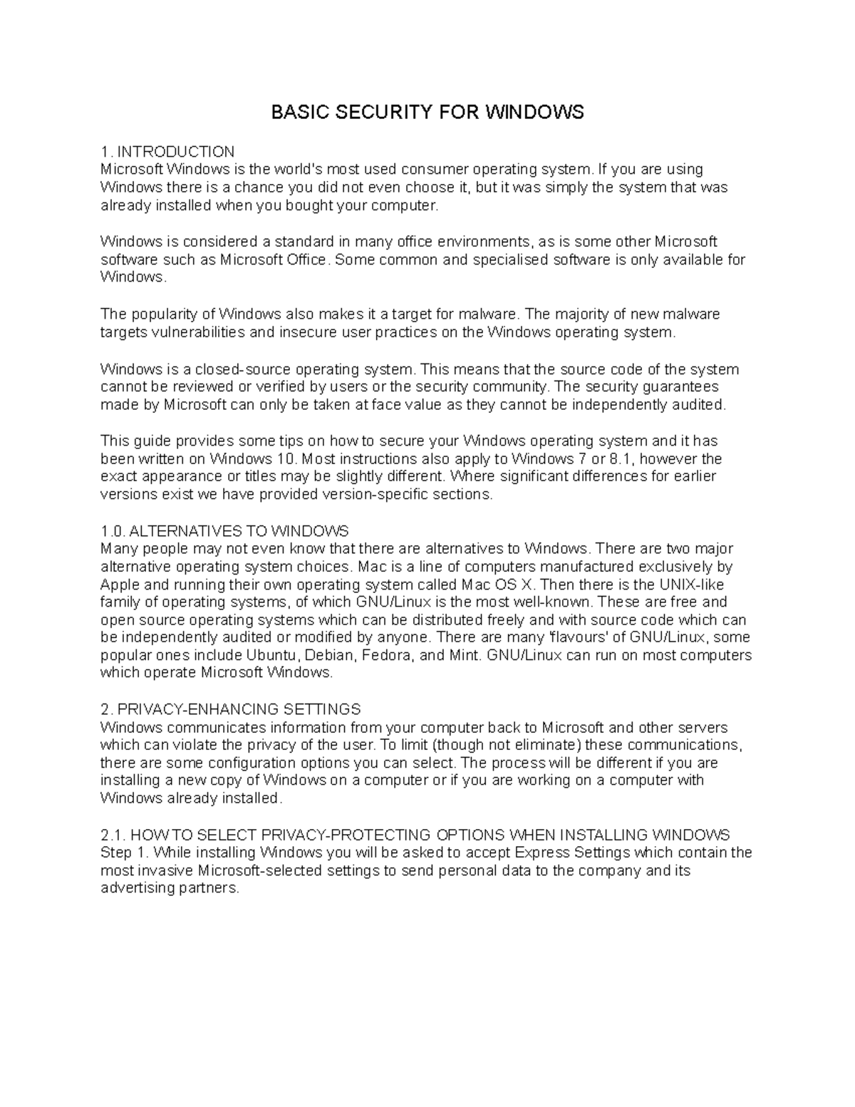 Basic Security FOR Windows-cyber - Computer systems security - JKUAT ...