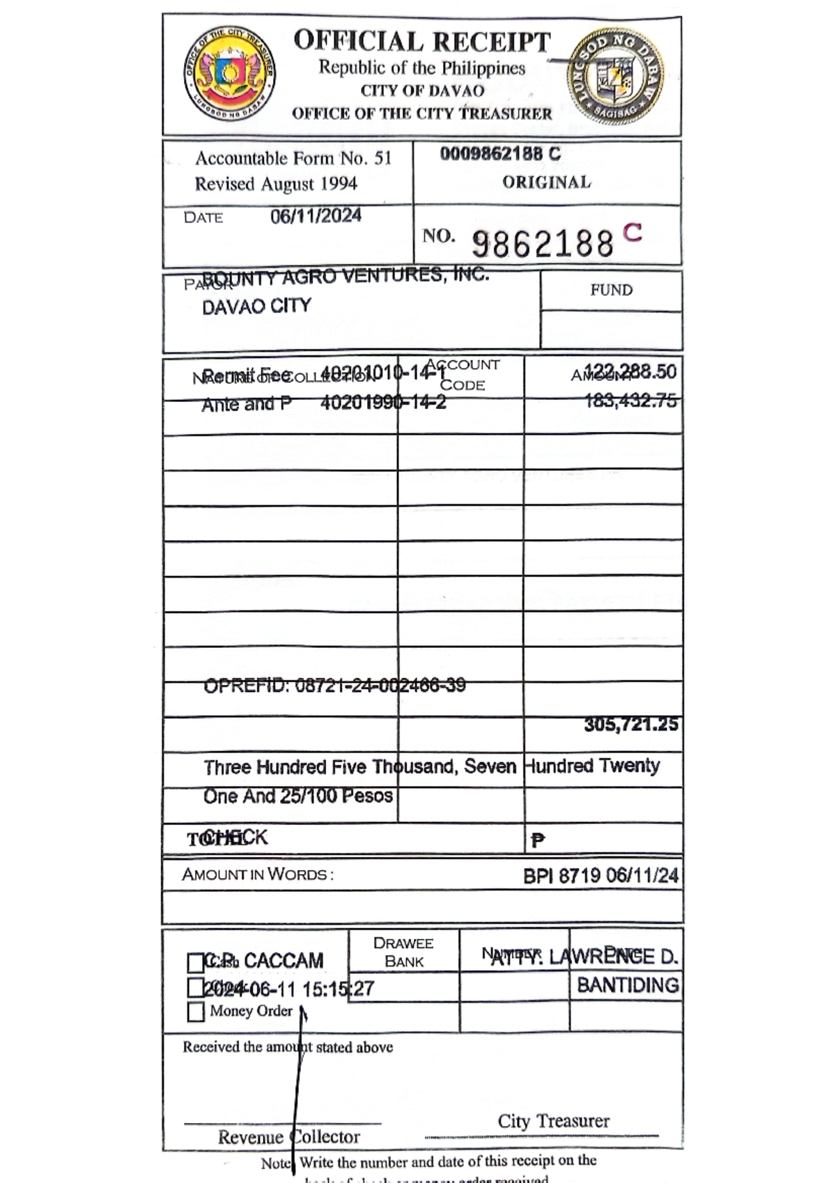 Official Receipt FOR NMIC Payment FTM OF April 2024 - THE CITY OFFICIAL ...