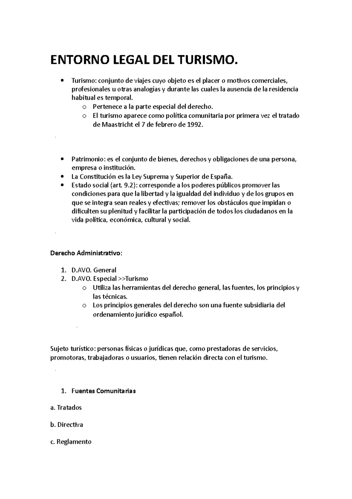 Entorno Legal DEL Turismo tema 1 - ENTORNO LEGAL DEL TURISMO. Turismo ...