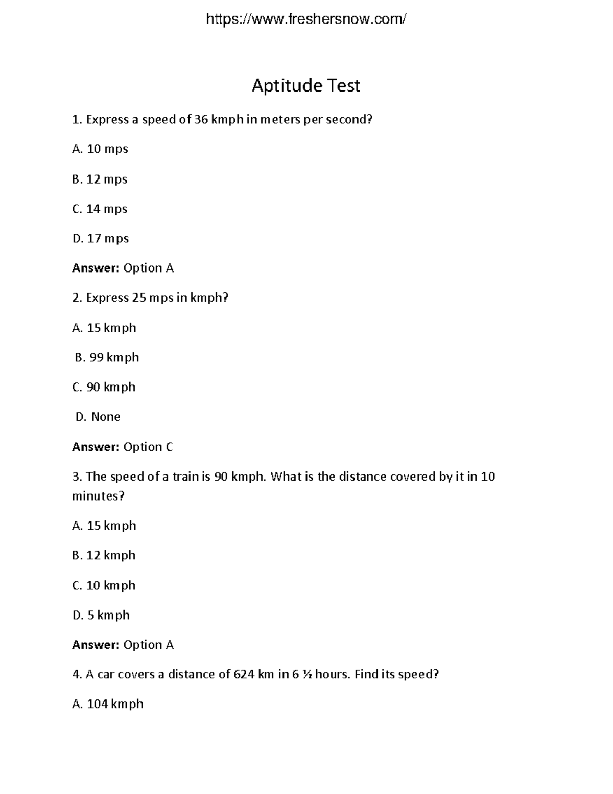 Aptitude-Test for placement for engineering students - Aptitude Test ...