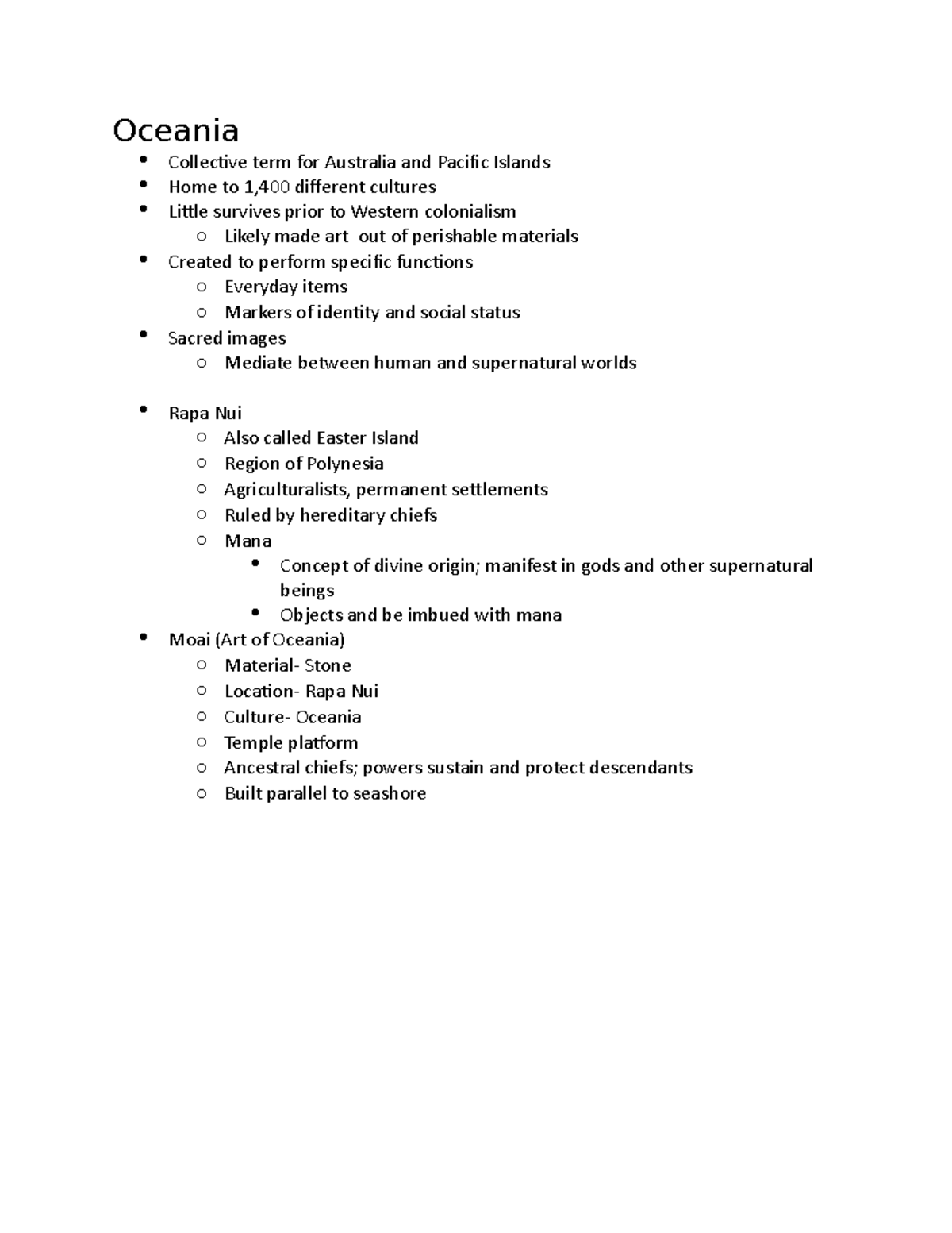 Oceania - Powerpoint notes - Oceania Collective term for Australia and ...