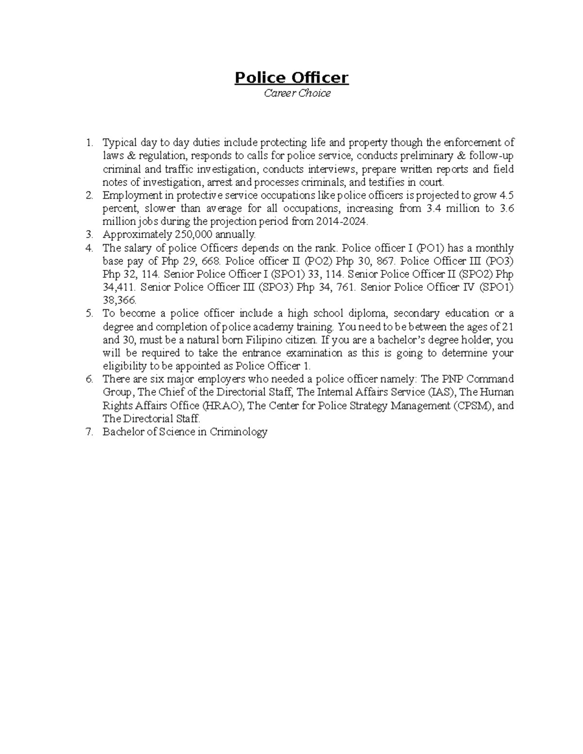 Career Choice Police Officer - Police Officer Career Choice Typical day ...